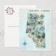 Watercolor Alberta Canada Illustrated Map Art Postcard | Zazzle