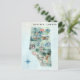 Watercolor Alberta Canada Illustrated Map Art Postcard | Zazzle