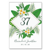 Watercolor Aloha Beach Wedding Table Number | Zazzle