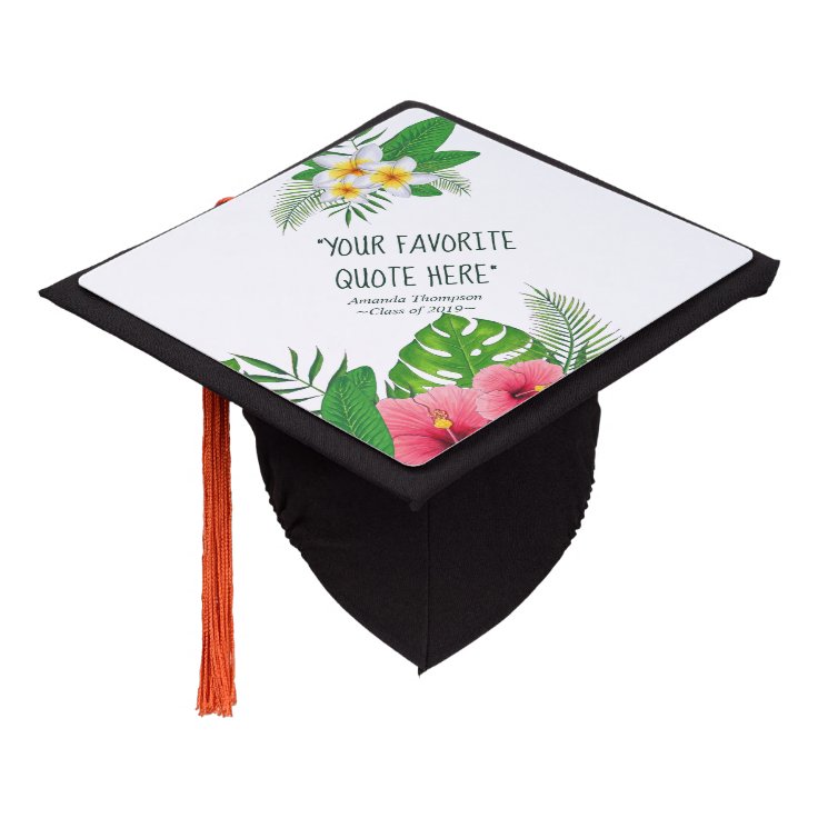 Watercolor Aloha Luau personalized Graduation Cap Topper | Zazzle