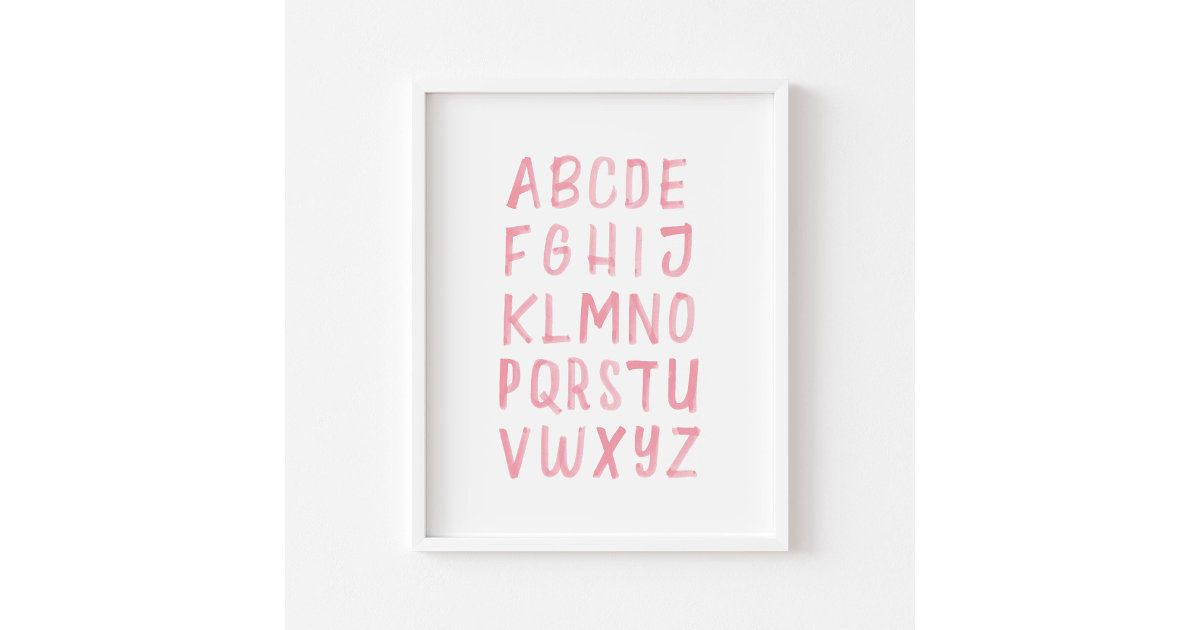 Watercolor Alphabet ABC educational poster | Zazzle