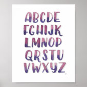 Watercolor Alphabet Poster | Zazzle