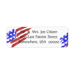 Watercolor American Flag Return Address Label | Zazzle