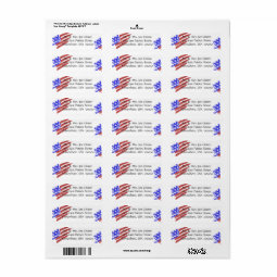 Watercolor American Flag Return Address Label | Zazzle