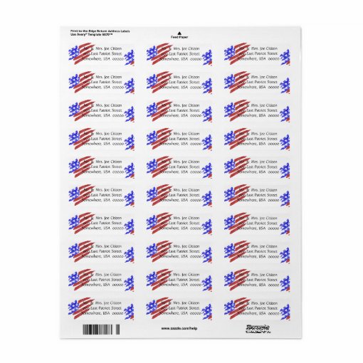 Watercolor American Flag Return Address Label | Zazzle