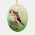 Watercolor American Kestrel, Falcon Bird Hawk Ceramic Ornament | Zazzle