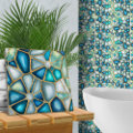 Watercolor and gold cells - ocean ceramic tile | Zazzle