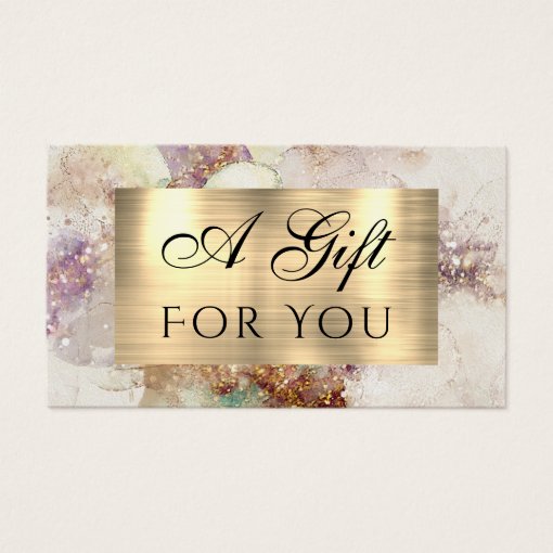 Watercolor and Gold Foil Gift Card | Zazzle