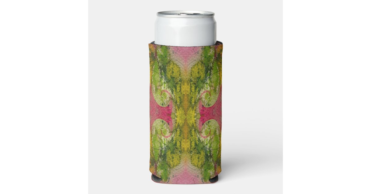 Watercolor And Ink Abstract Impressionistic Art Seltzer Can Cooler | Zazzle