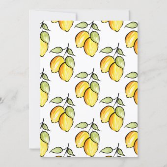 Watercolor and Ink Lemons and Pattern Invitation | Zazzle