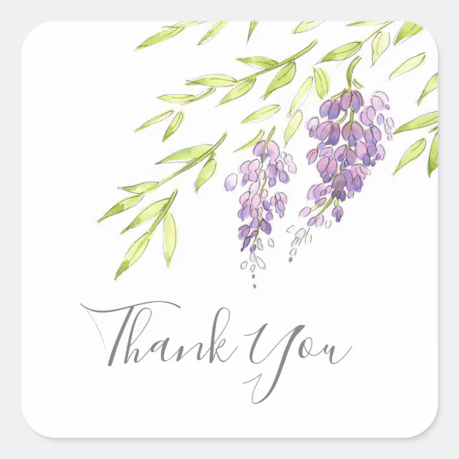 'Watercolor and Pen Wisteria' Labels | Zazzle