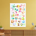 Watercolor Animal Alphabet Adorable Educational Canvas Print | Zazzle