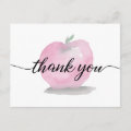 Watercolor Apple Appreciation from teacher Custom Postcard | Zazzle