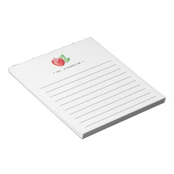 Watercolor Apple | Lined Notepad | Zazzle