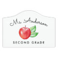 Watercolor Apple Personalized Classroom Sign | Zazzle