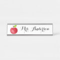 Watercolor Apple Personalized Teacher Name Plate | Zazzle