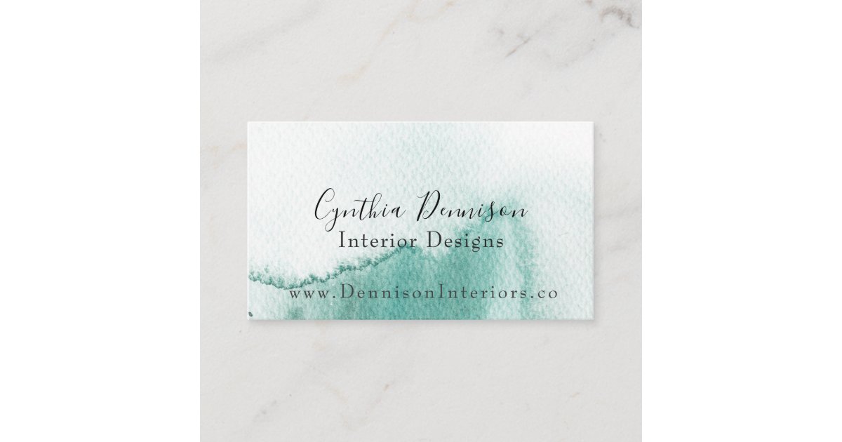 Watercolor Aqua Wave Business Card | Zazzle