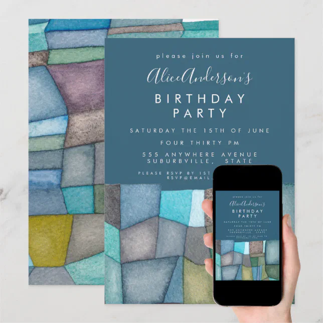 Watercolor Artist Birthday Party Custom Invitation | Zazzle