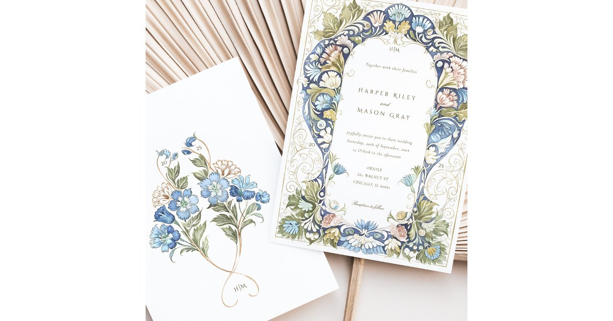Watercolor Arts & Crafts Wedding Invitation | Zazzle