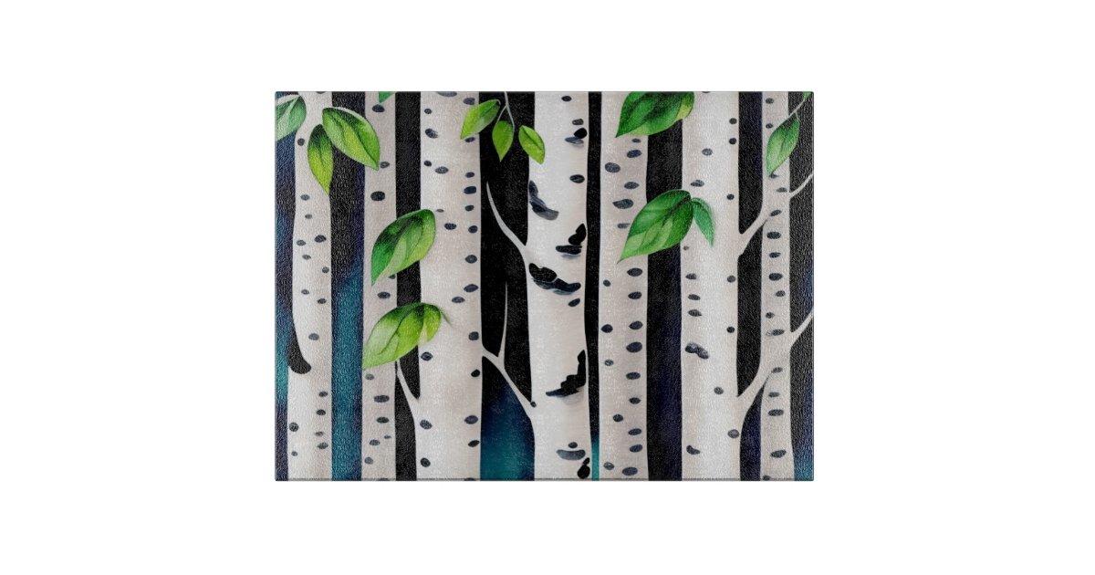 Watercolor Aspen Trees Cutting Board | Zazzle
