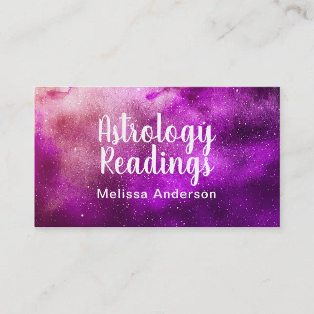 Watercolor Astrology Psychic Reading Business Card | Zazzle