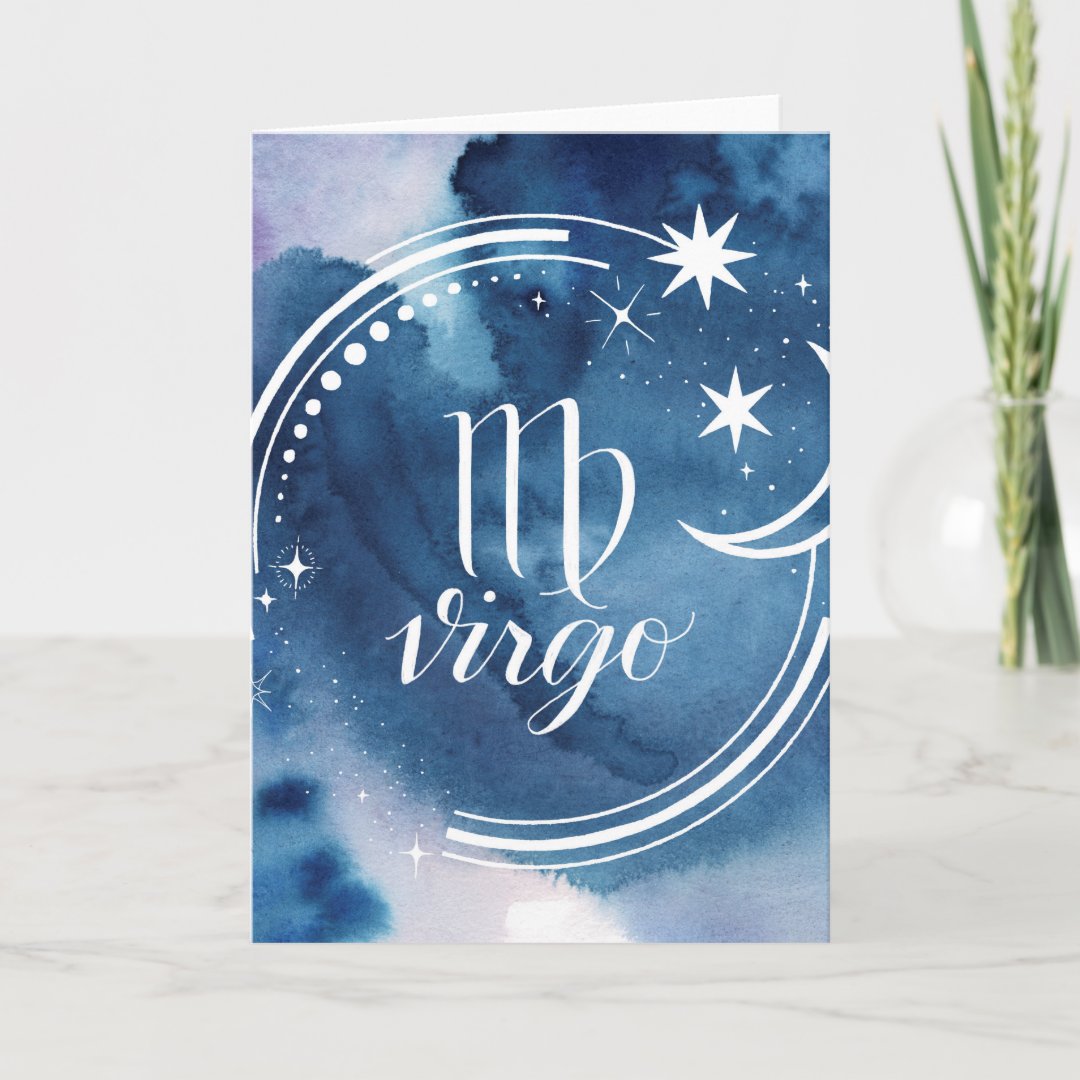 Watercolor Astrology - Virgo Card | Zazzle