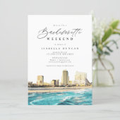 Watercolor Atlantic City New Jersey Skyline Invitation | Zazzle
