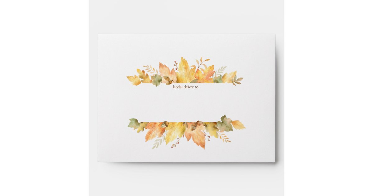 Watercolor Autumn Fall Leaves 1 | Envelope | Zazzle