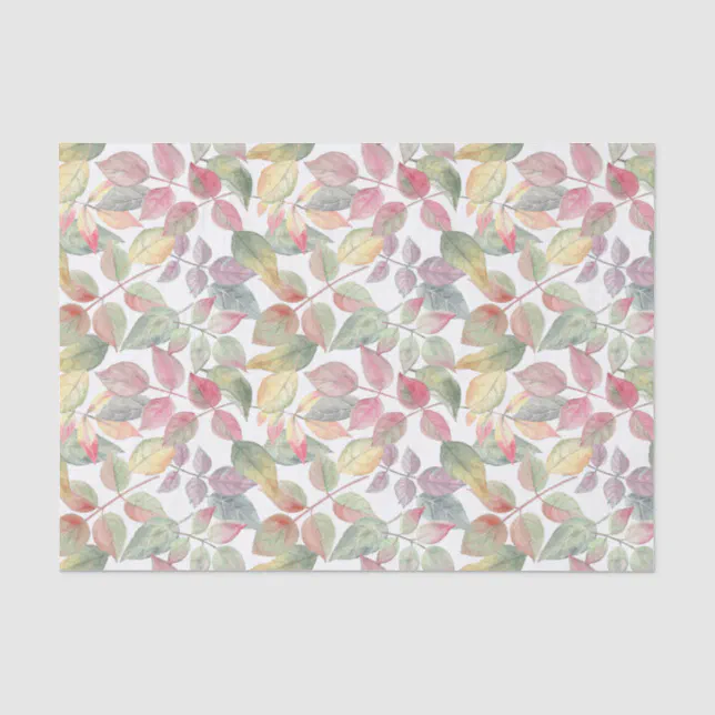 Watercolor Autumn Leaves Botanical Nature Tissue Paper | Zazzle