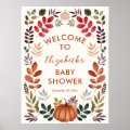 Watercolor Autumn Leaves & Pumpkin Welcome Sign | Zazzle
