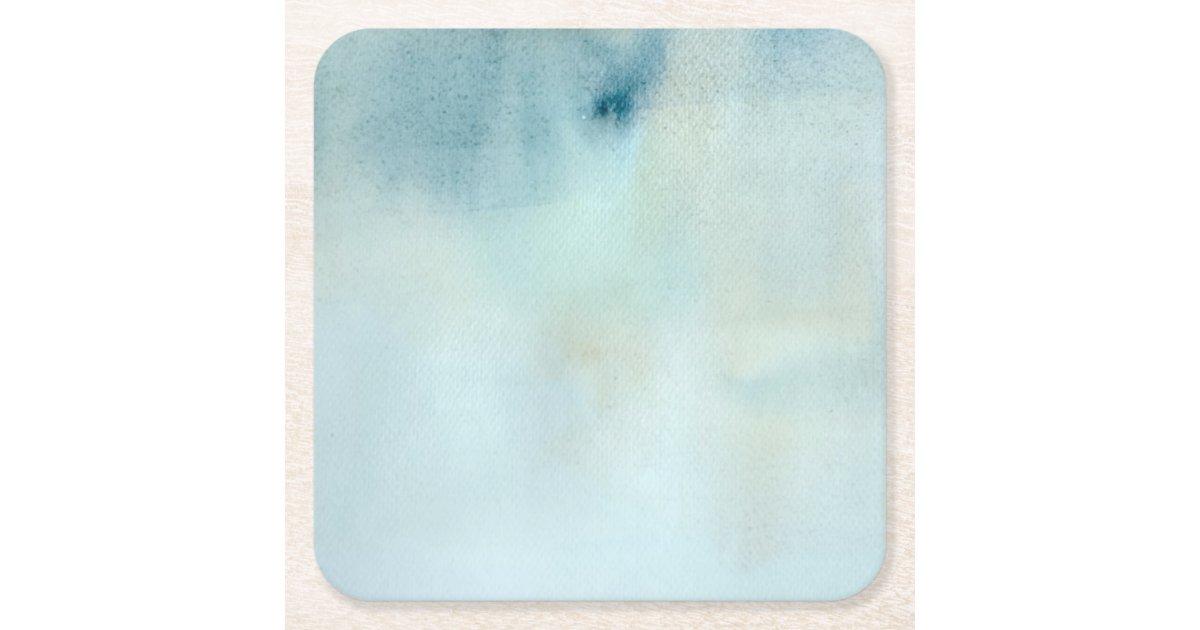 watercolor background in pastel blue and yellow square paper coaster ...