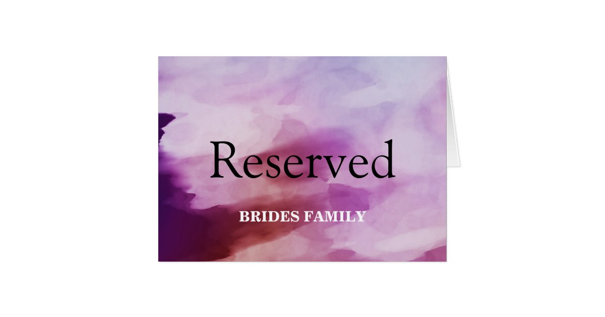 Watercolor Background Table Reserved | Zazzle