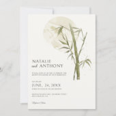 Watercolor Bamboo Illustration Wedding Invitation | Zazzle