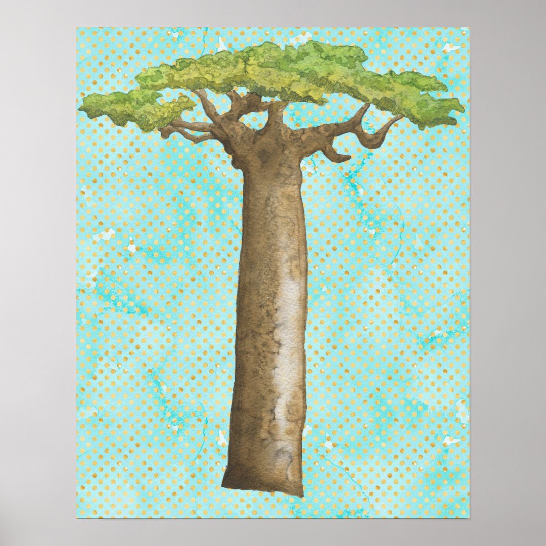 Watercolor Baobab Tree Poster | Zazzle