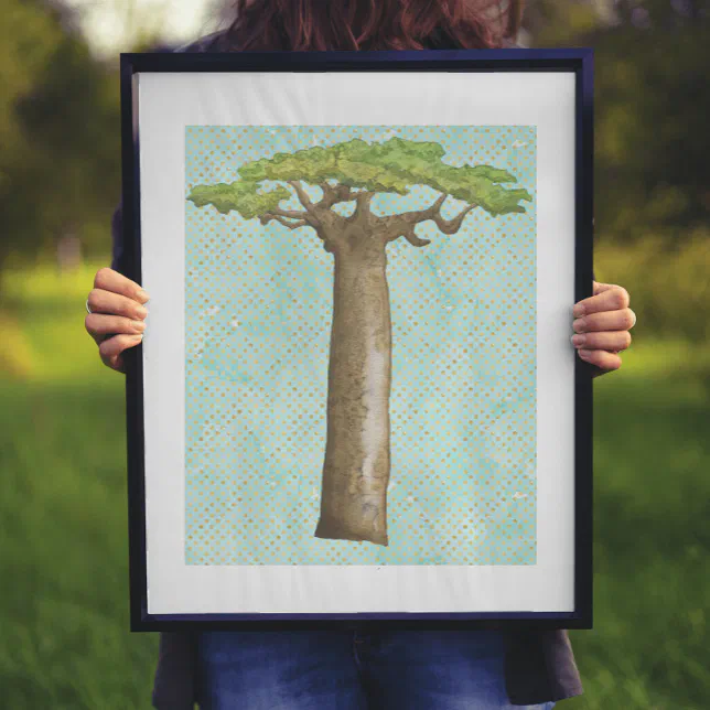 Watercolor Baobab Tree Poster | Zazzle