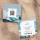 Watercolor Beach Ocean QR Code Social Media Square Business Card | Zazzle
