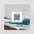 Watercolor Beach Ocean Waves QR Code Social Media Square Business Card ...