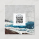 Watercolor Beach Ocean Waves QR Code Social Media Square Business Card ...