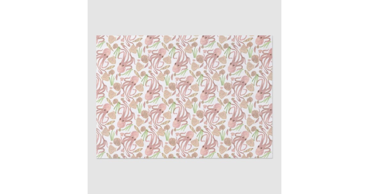 Watercolor Beach Octopus Tissue Paper | Zazzle