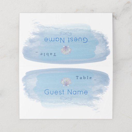 Watercolor Beach Theme Table Place Card | Zazzle