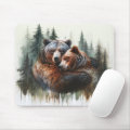 Watercolor Bears & Trees Rustic Wilderness Mouse Pad | Zazzle