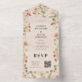 Watercolor Berry Wildflower Spring QR Code Wedding All In One ...