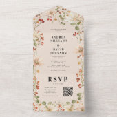 Watercolor Berry Wildflower Spring QR Code Wedding All In One ...