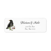 Watercolor Black Raven Elegant Bird Nature Script Label | Zazzle