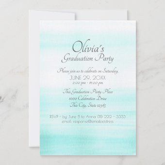 Watercolor Bliss Graduation with Photo Invitation | Zazzle