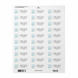 Watercolor Blue and Gold Sparkle Wedding Label | Zazzle