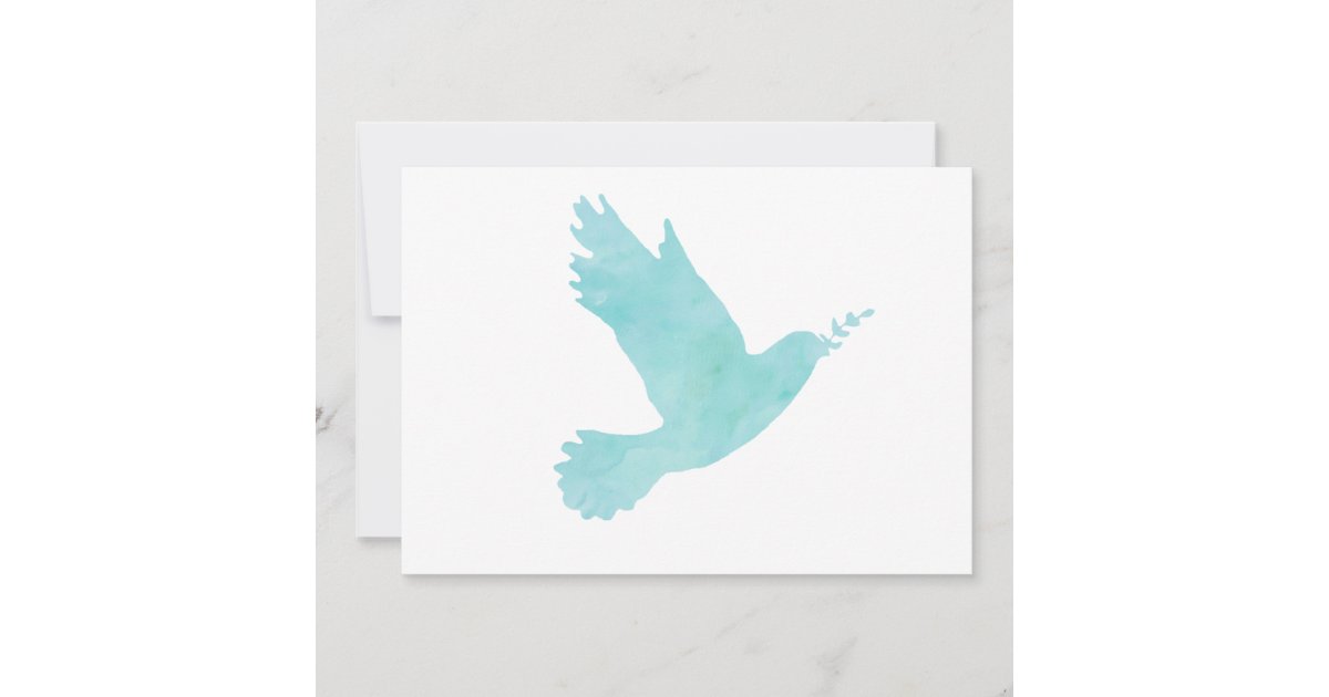 Watercolor Blue Dove Invitation | Zazzle