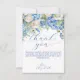Watercolor Blue Hydrangea Script Thank You Card | Zazzle