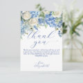 Watercolor Blue Hydrangea Script Thank You Card | Zazzle