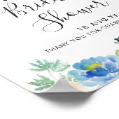 Watercolor Blue Hydrangeas Bridal Shower Welcome Poster | Zazzle